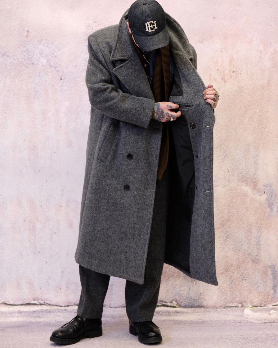 Tweed Peaked Lapel Double-breasted Trench Coat – Labour Union Clothing ...