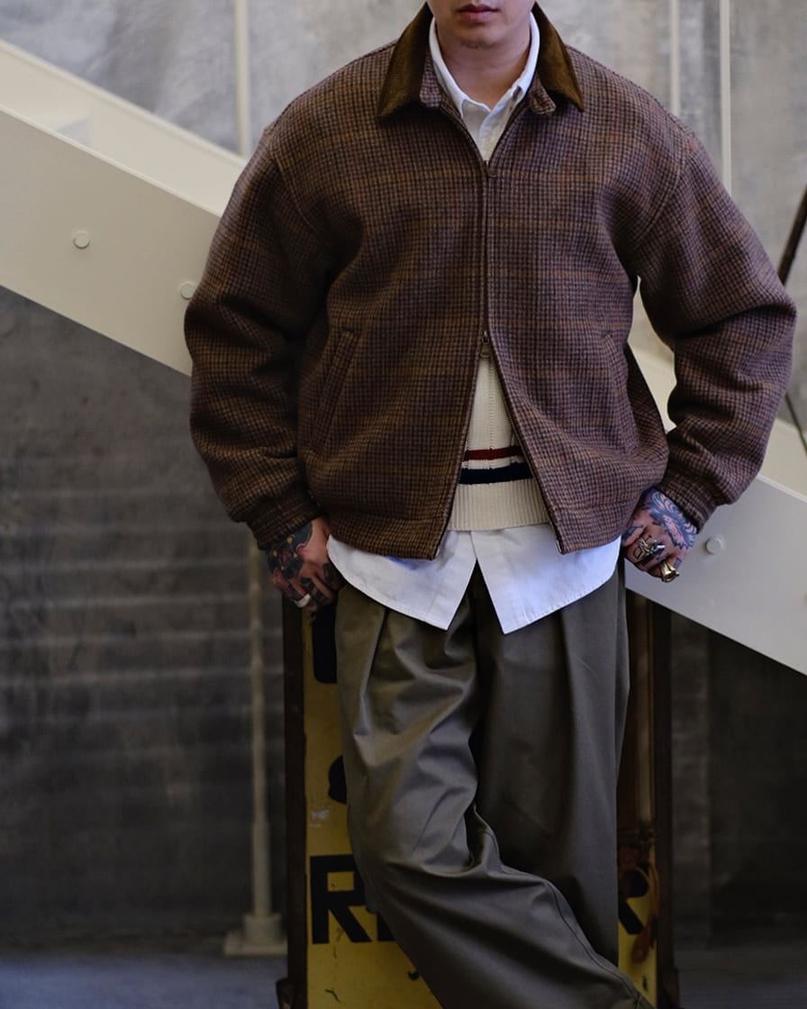 Plaid Wool Blouson Jacket | 22AW – Labour Union Clothing-Since 1986 ...