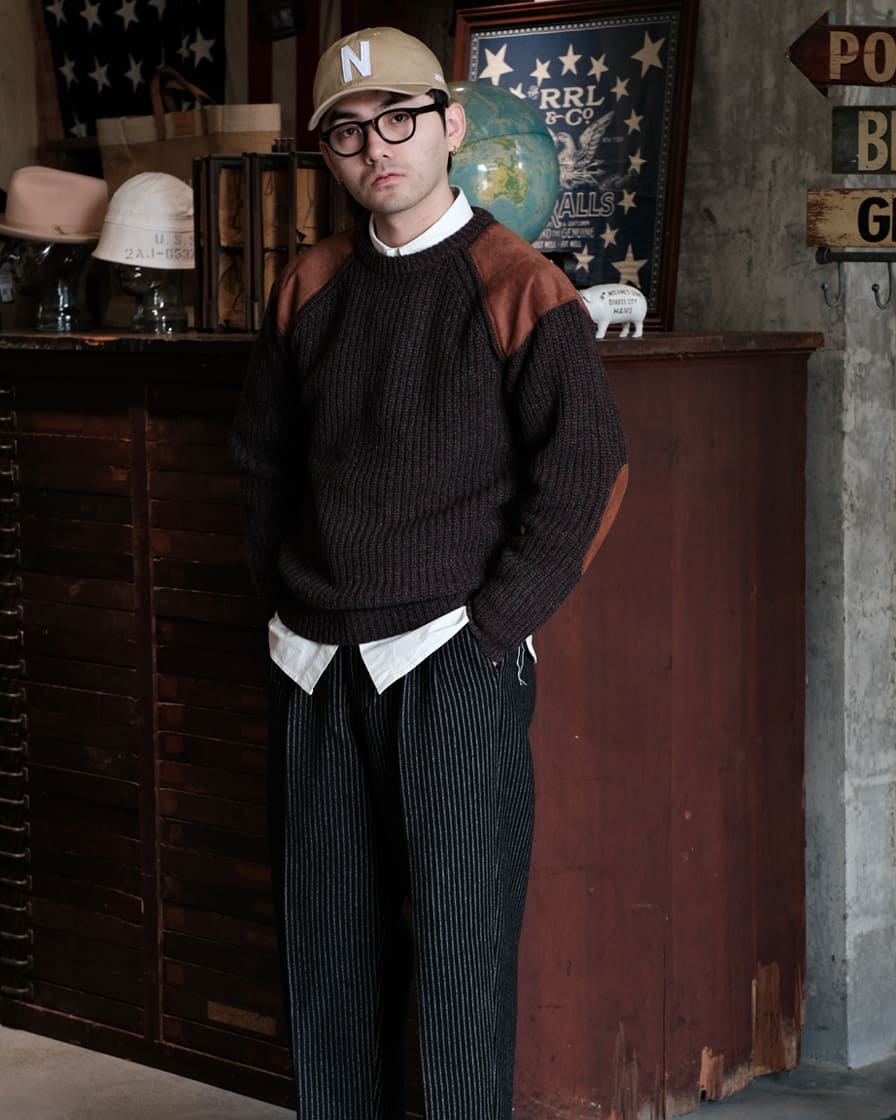 Leather Patch Aran Jumpers | Labour Union Clothing | Timeless Style ...