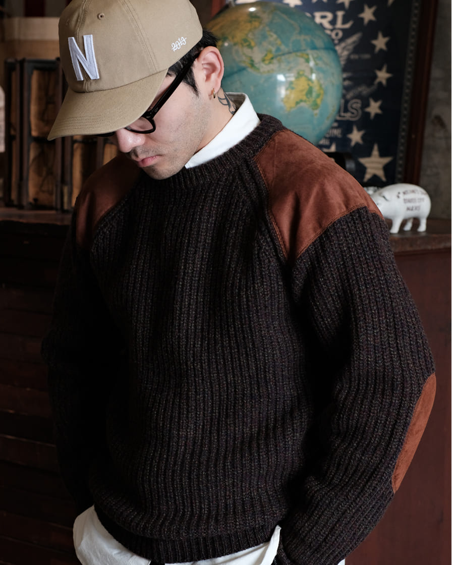 Leather Patch Aran Jumpers | Labour Union Clothing | Timeless Style ...